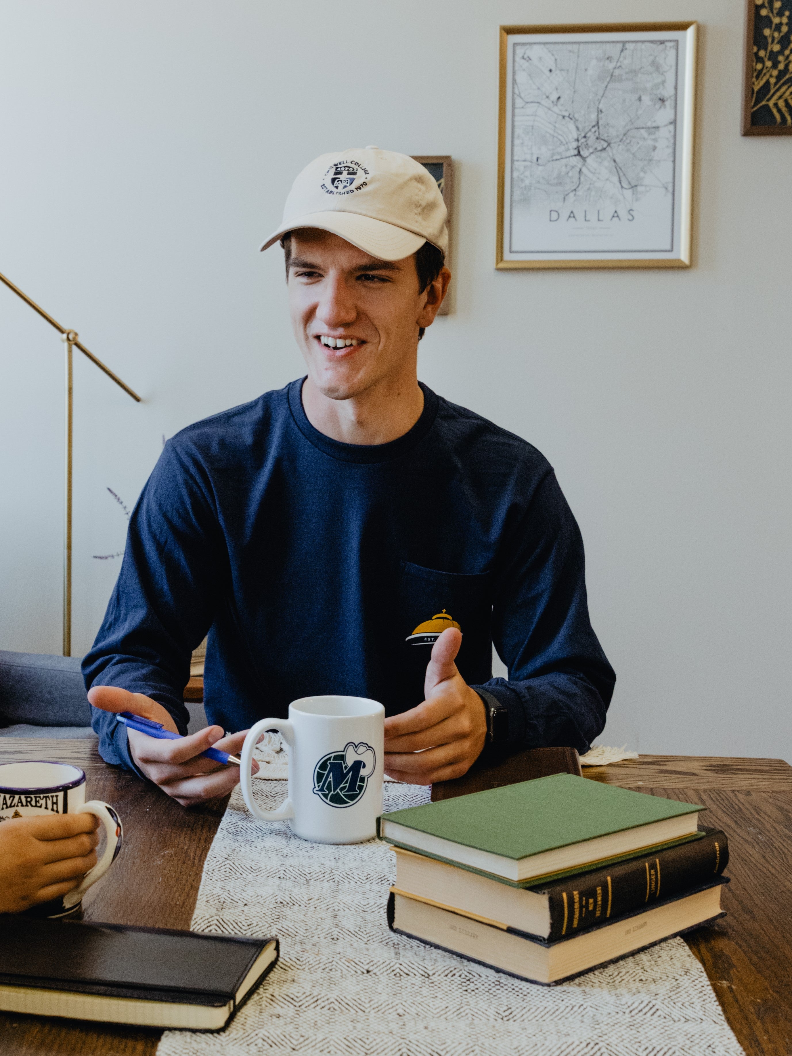 Navy Long Sleeve T-shirt w/ Pocket – Criswell College Merch